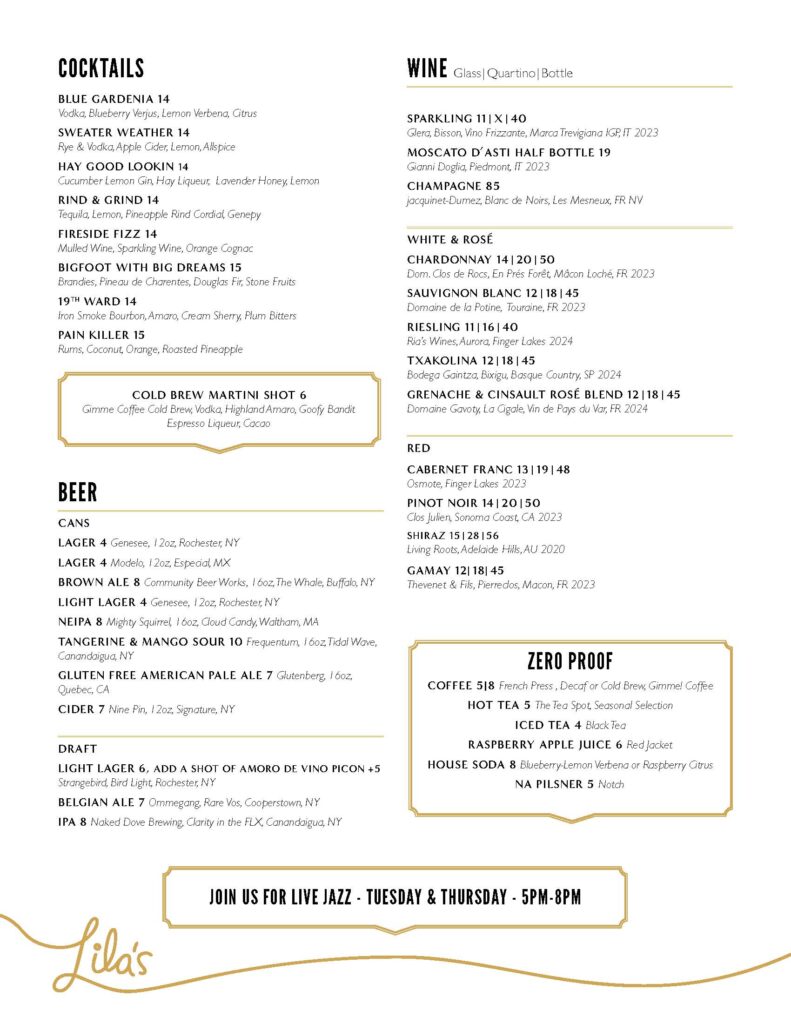Menus | Lila's